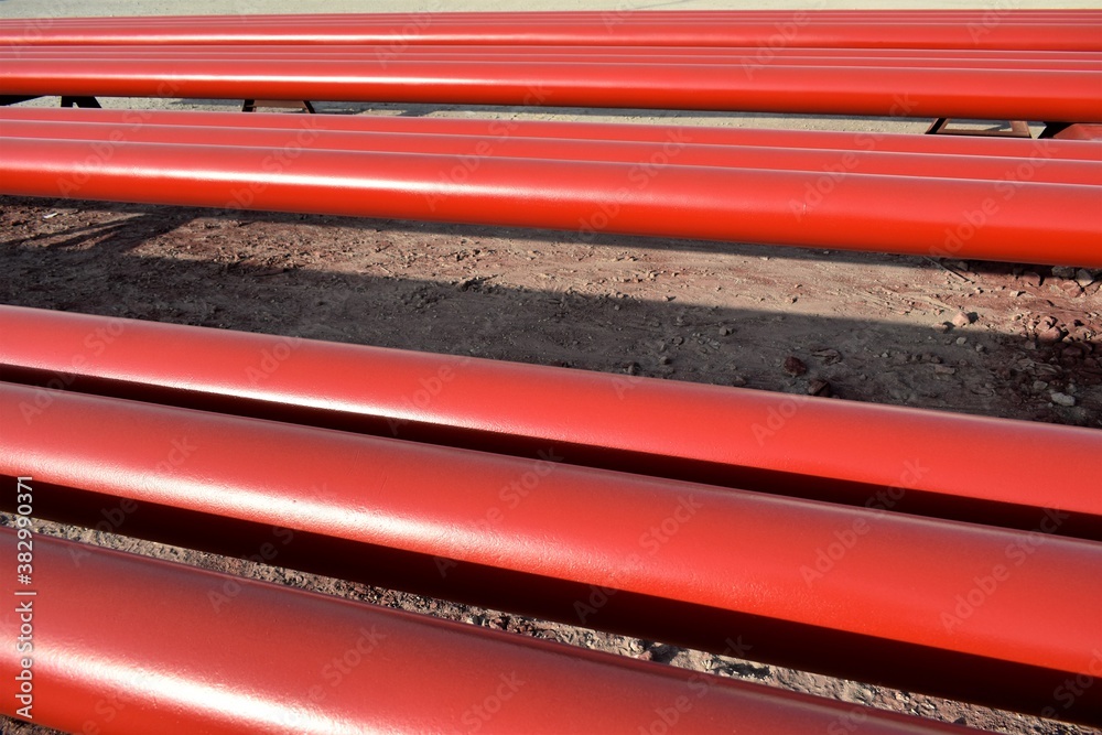 Red steel pipes for fire fighting system and extinguishing water lines ...
