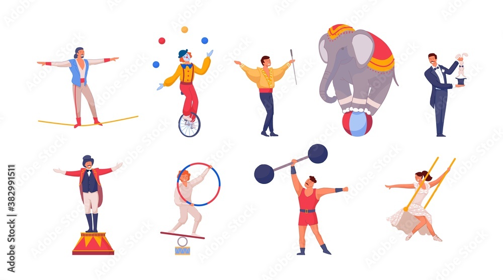 Circus performers are jugglers, acrobats, elephant, magicians and ...