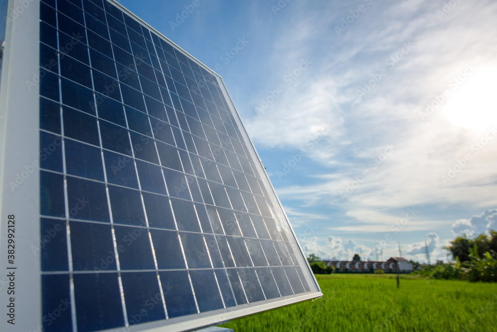 Solar renewable energy panels installed in the sun Stock Photo | Adobe ...