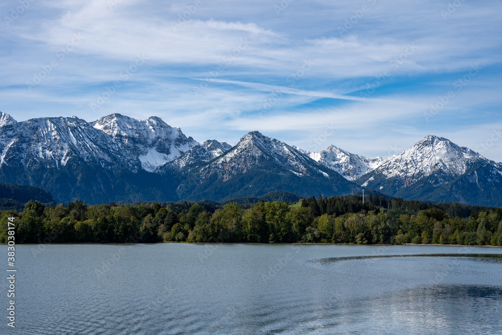 Amazing views from the Forggensee lake in Germany with view of ...