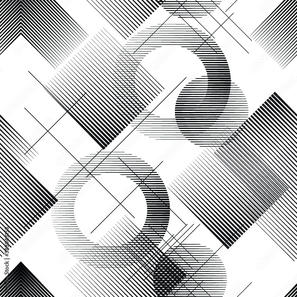 Seamless pattern with speed lines.Triangles unusual poster Design .Black Vector stripes ...