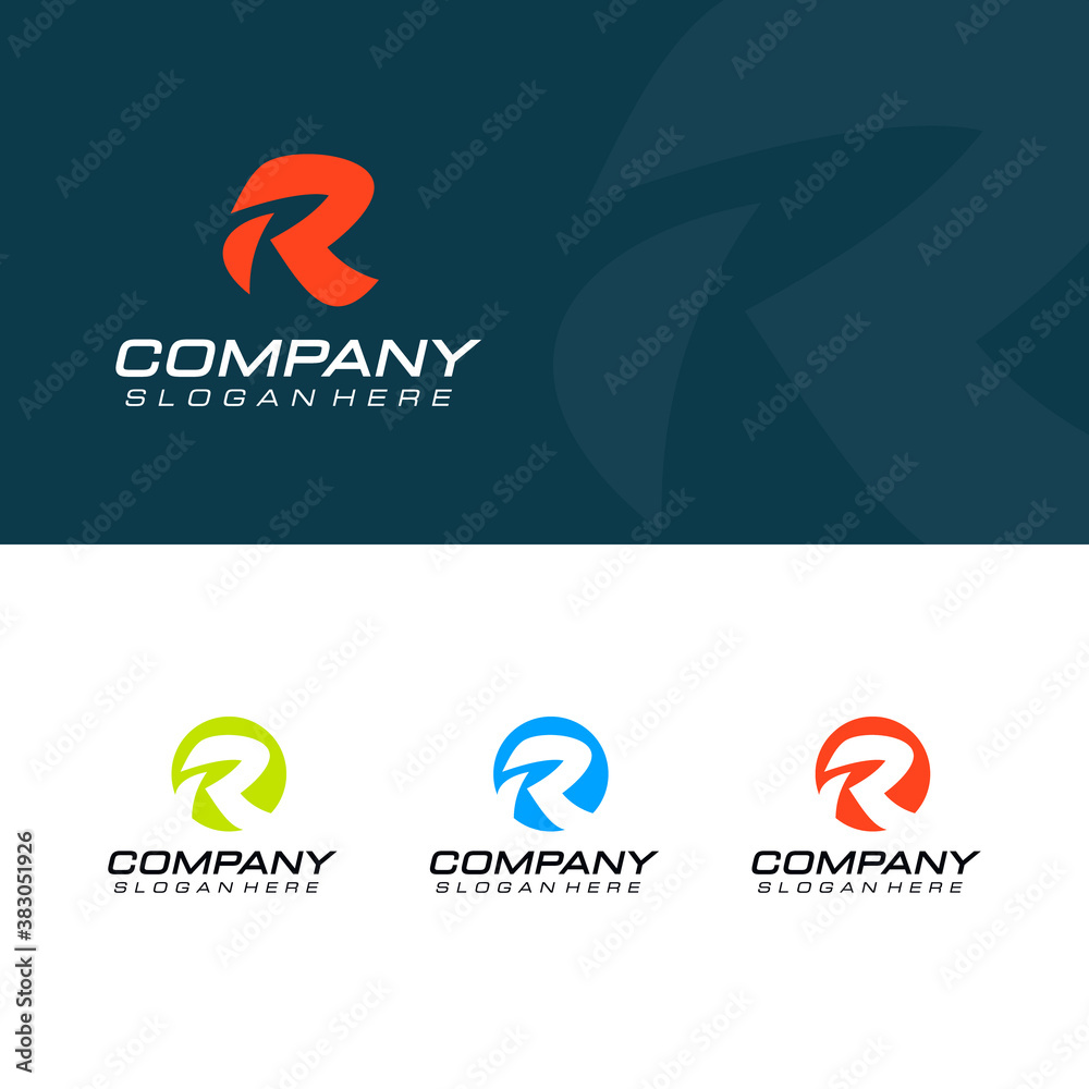 R letter logo. Handwritten R character logotype. Vector template. Stock ...