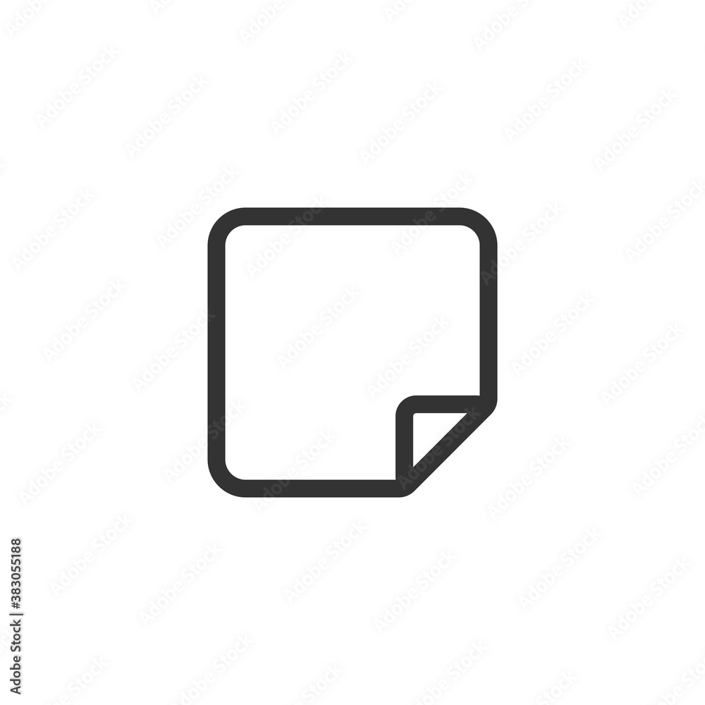 Sticky note icon. Sticky paper symbol modern, simple, vector, icon for ...