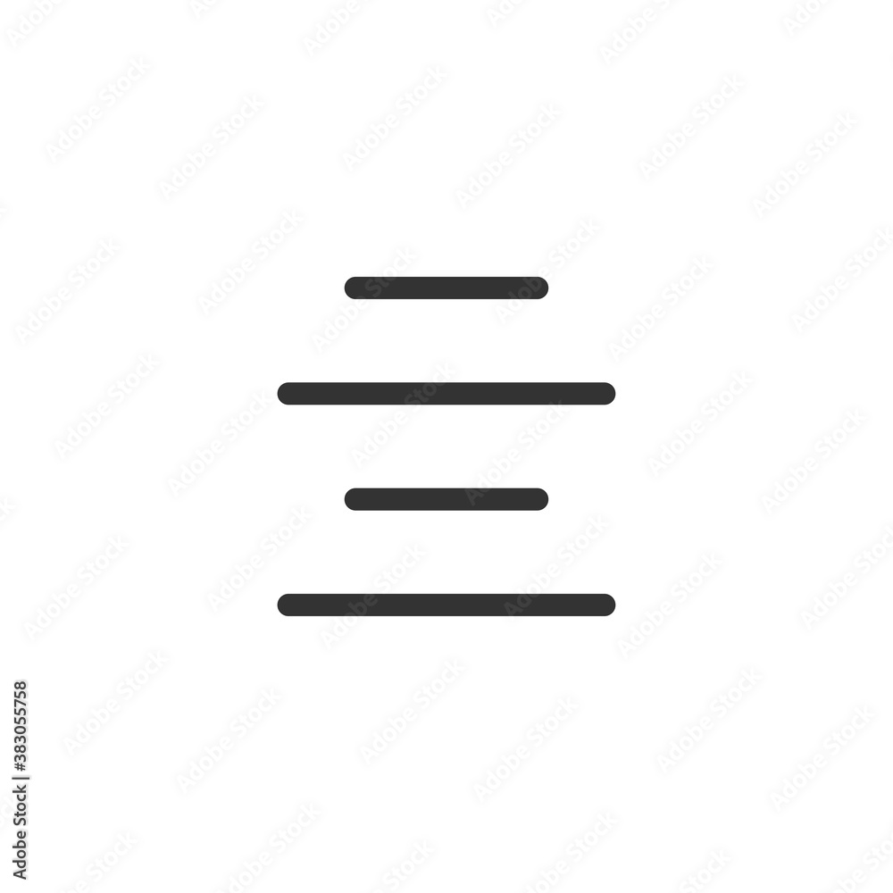 Center line align text icon. Paragraph tool symbol modern, simple ...