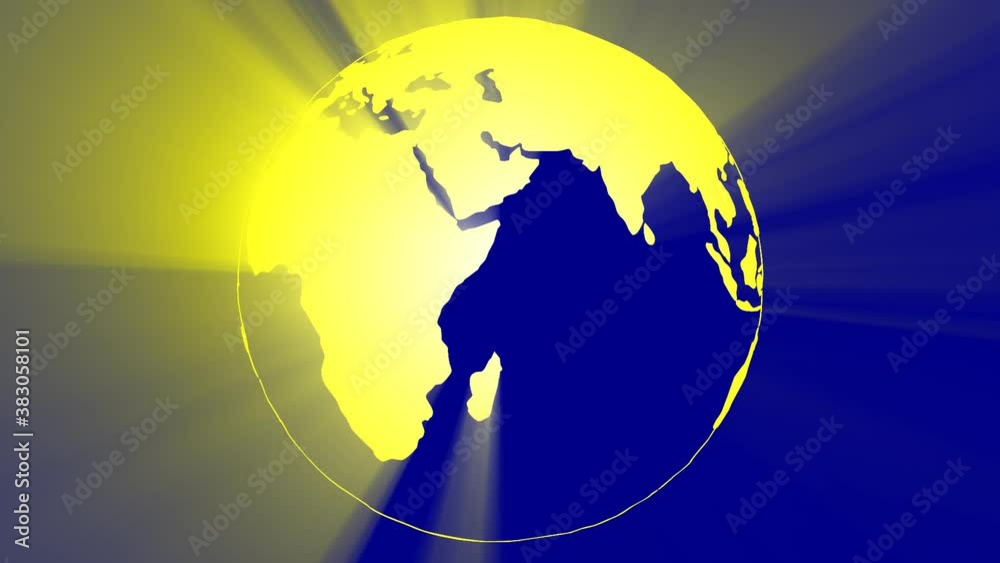 ROTATING GLOBE with volumetric light effect Rotating globe with ...
