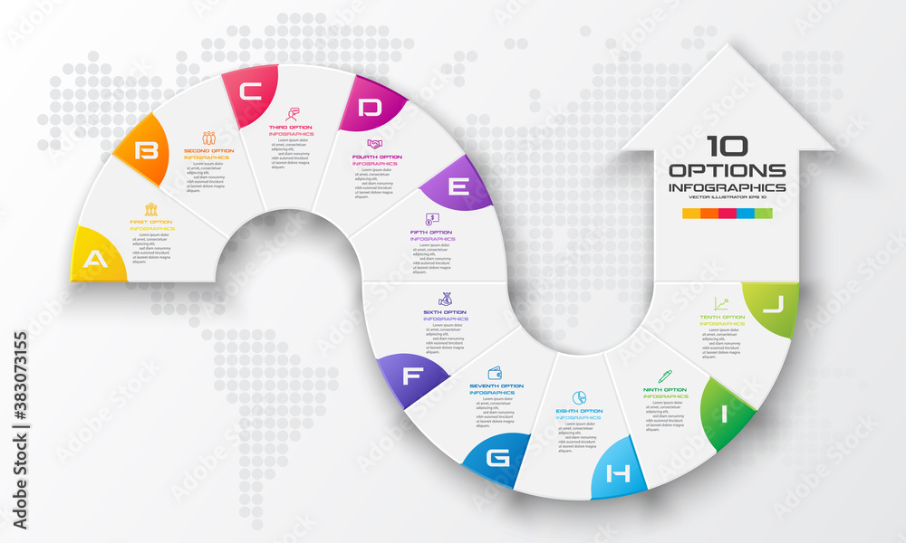 10 steps arrow infographic element,Business concept,Vector illustration ...