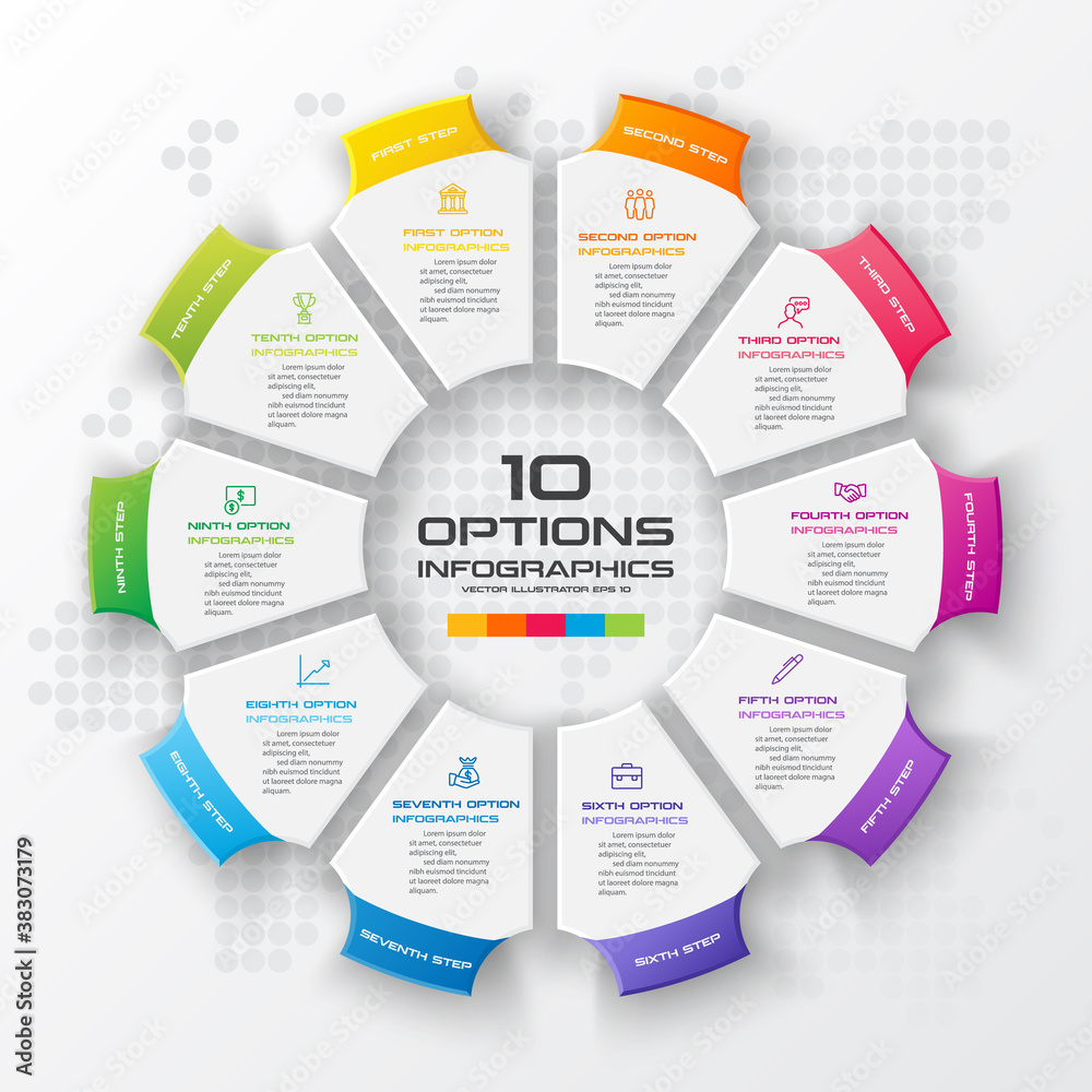 Business infographics template 10 steps ,Vector illustration. Stock ...