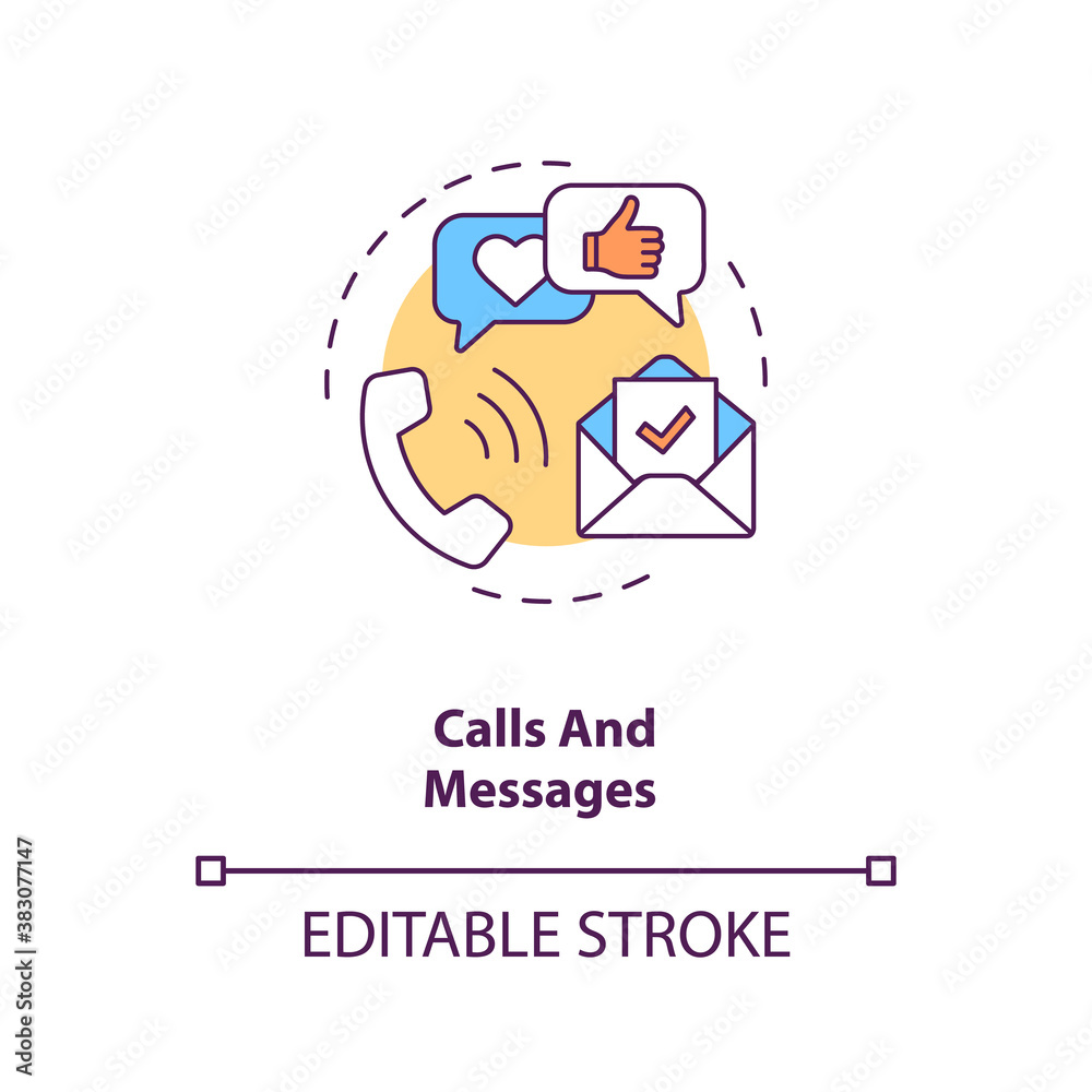 Calls and messages concept icon. Device capability idea thin line ...