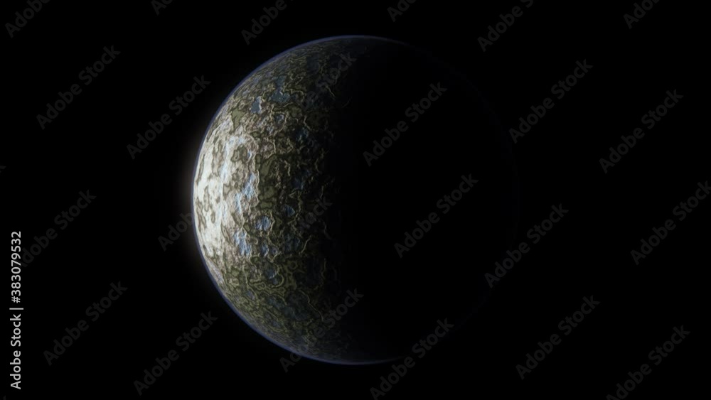 Animated full rotation cycle of planet occupied entirely with ...