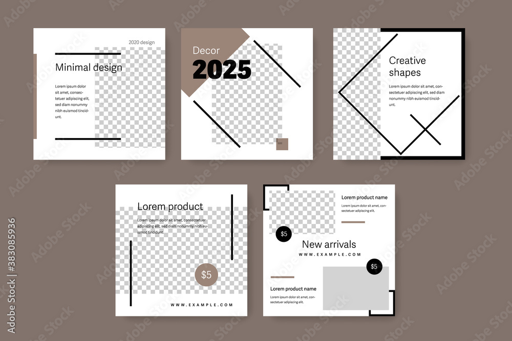 Interior design social media posts for instagram and facebook. Brown ...