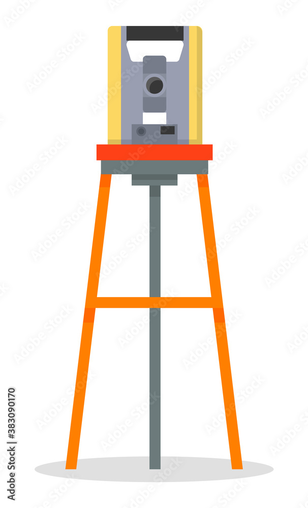 Tachymeter isolated on white. Device for measuring angles and distances ...