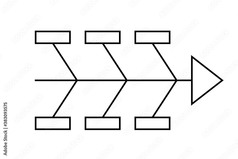 Fishbone line diagram template. Clipart image Stock Vector | Adobe Stock