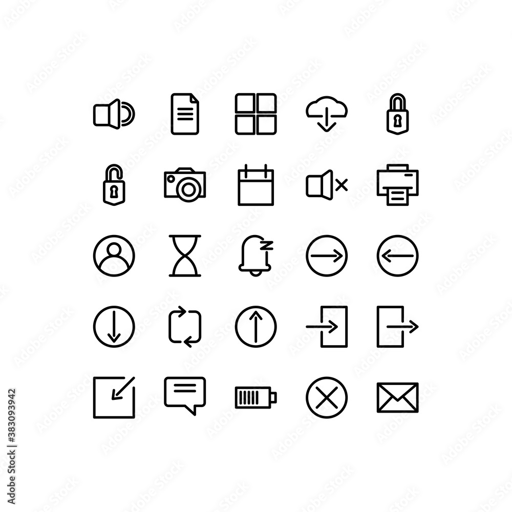 user interface outline Icon. user interface vector illustration on ... user interface outline Icon. user interface vector illustration on ...