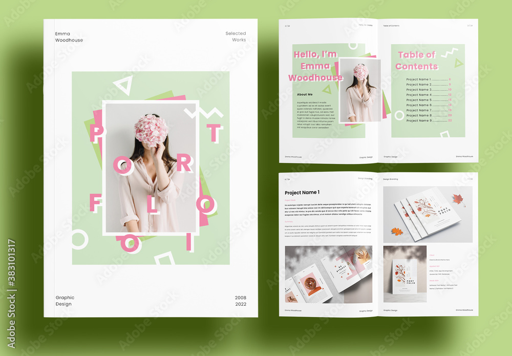 Green Portfolio Brochure Layout Stock Template | Adobe Stock