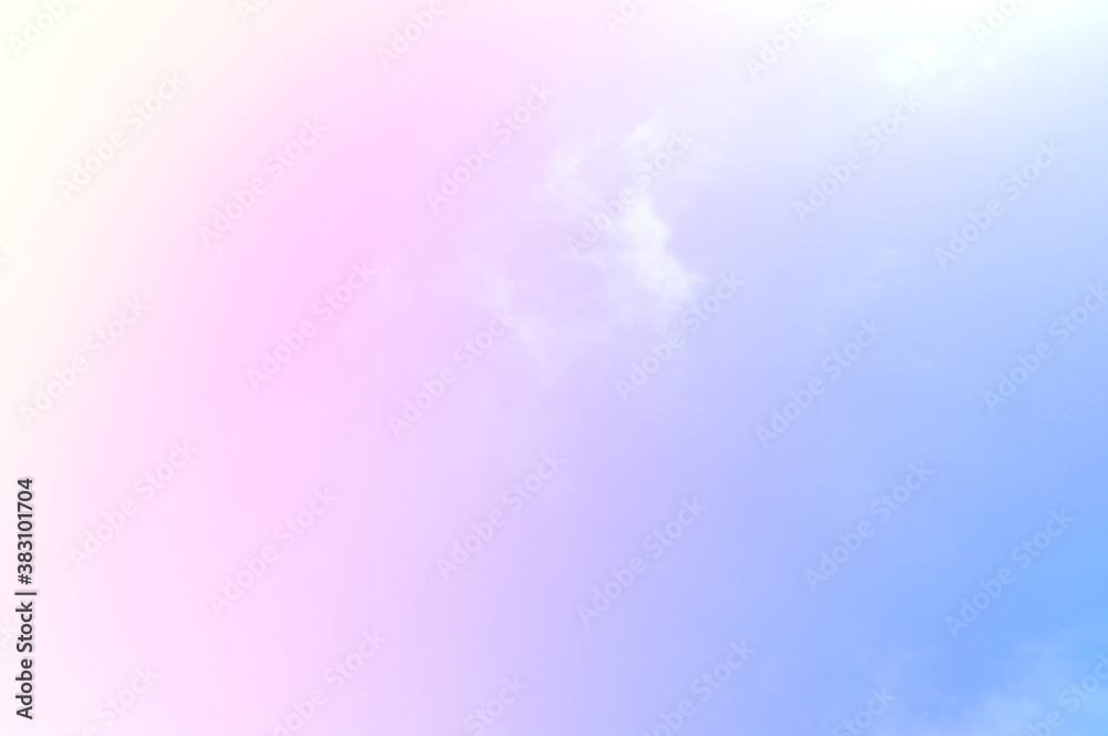 Colorful sky with Soft clouds. Fantasy magical sunny sky pastel ...