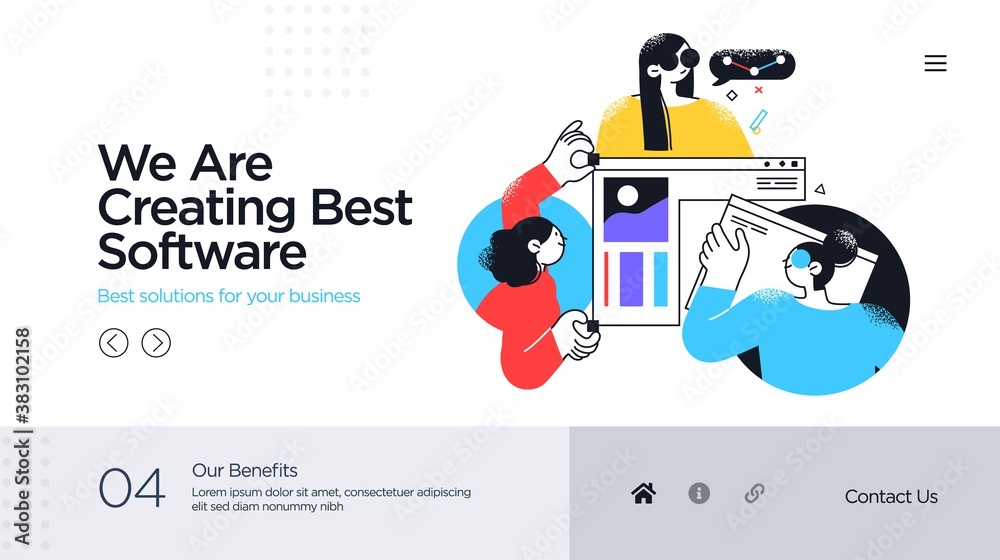 Landing page template of developing computer software, coding and ...