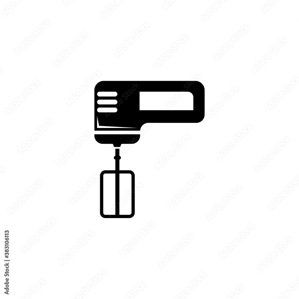 Kitchen Electric Hand Mixer with Whisk. Flat Vector Icon illustration ...