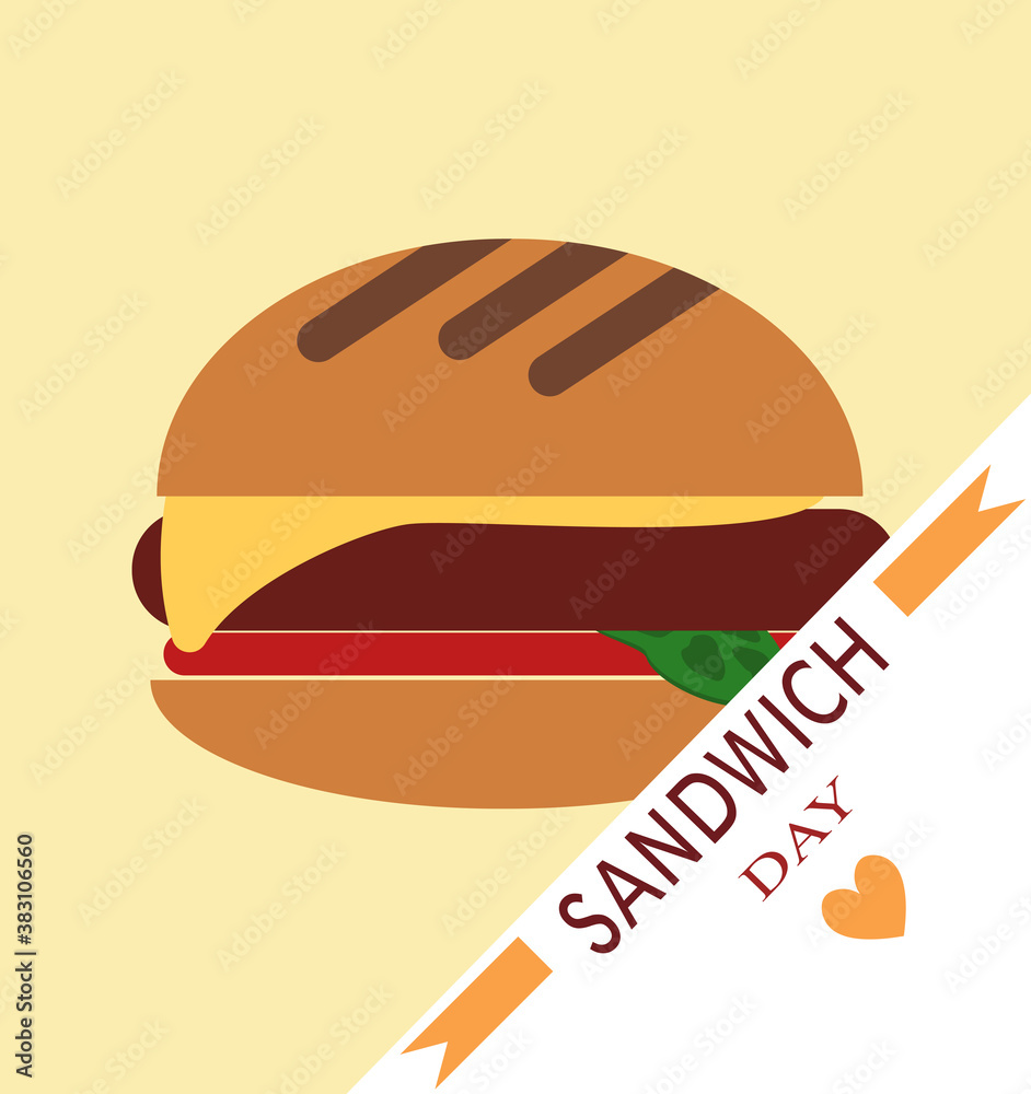 vector poster design for national sandwich day. image of a delicious ...