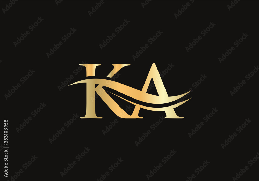 Premium Vector KA Logo. KA logo for luxury company branding with water ...