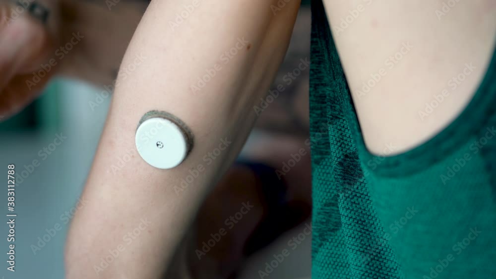 Person taking Reading Device with hand To The Sensor For Measuring ...