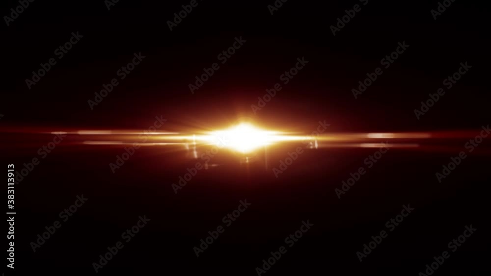 Animation of flickering glowing orange yellow of lens flare spot light ...
