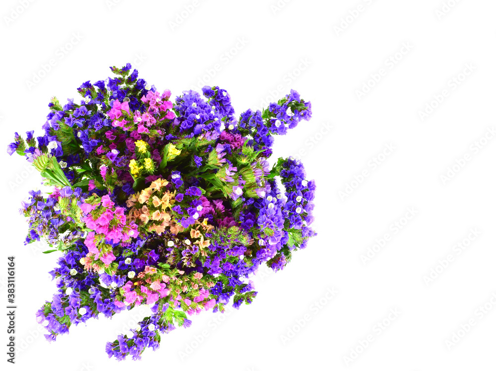 Variegated bouquet of limonium flowers, also known as sea-lavender ...