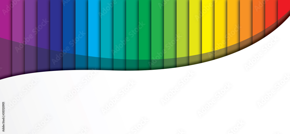 CMYK RGB or pms. Color rainbow stripes background with shadow. Cyan ...