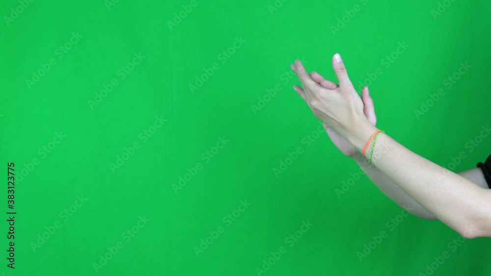 Vidéo Stock Woman hands arms clapping applause bravo gesture isolated ...