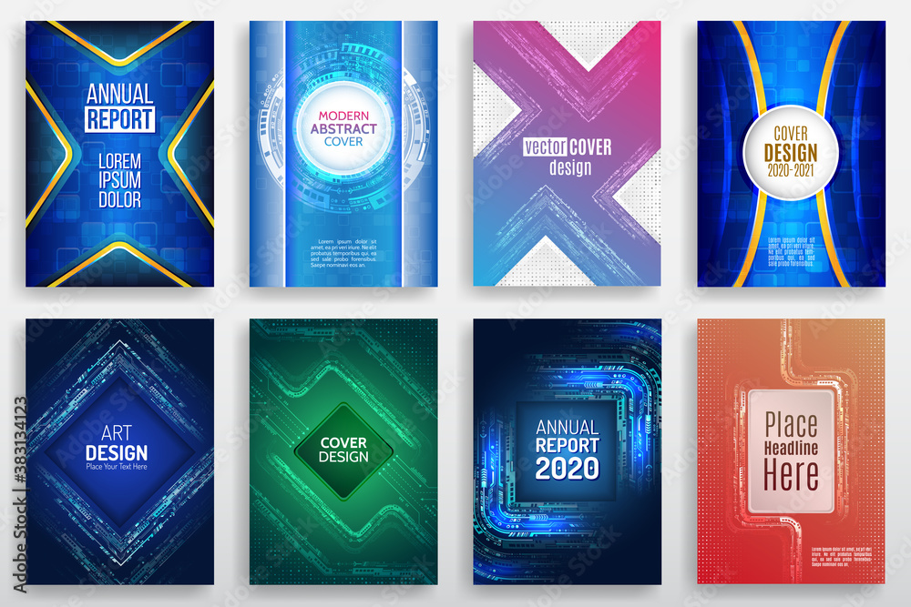 Futuristic business cover layout. Technology modern brochure templates ...