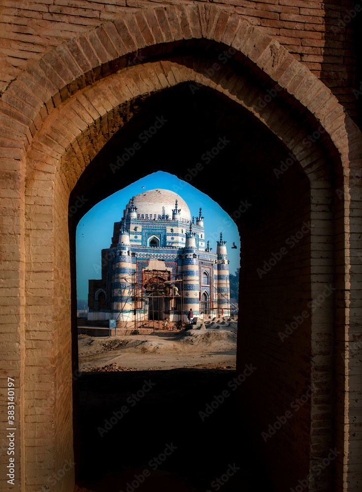 shrine of Uuch Sharīf, historic city in the southern part of Pakistan's ...
