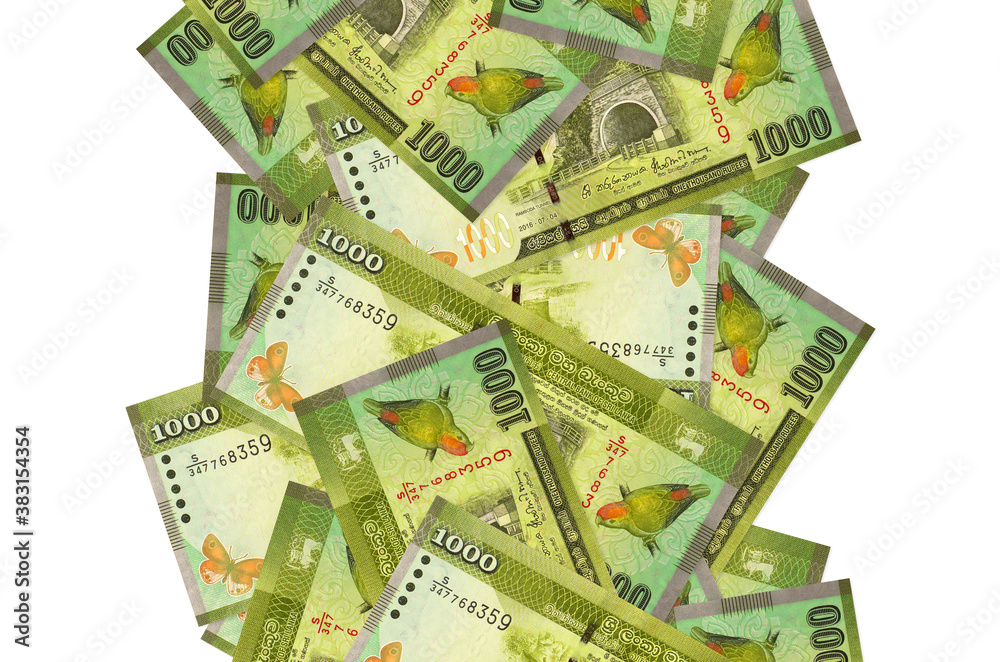 Foto de 1000 Sri Lankan rupees bills flying down isolated on white ...
