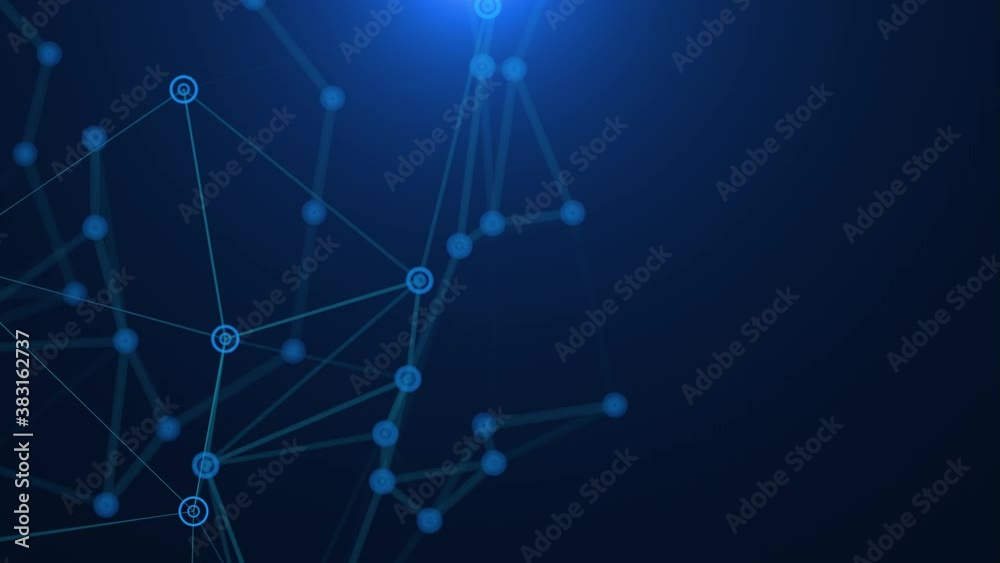 Connected network animation. Seamless loop 4k UHD technology background ...