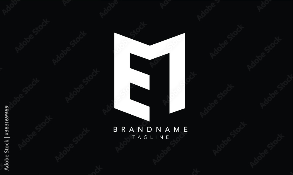 Alphabet letters Initials Monogram logo EM, ME, E and M Stock Vector ...