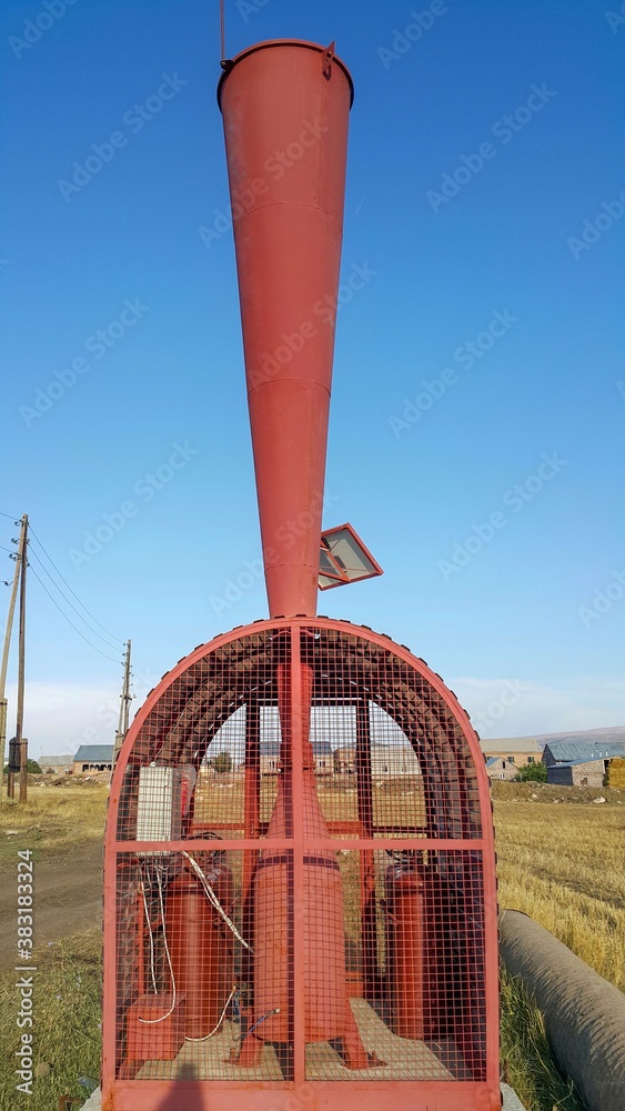Anti-hail rocket launcher inside the district and local hail prevention ...