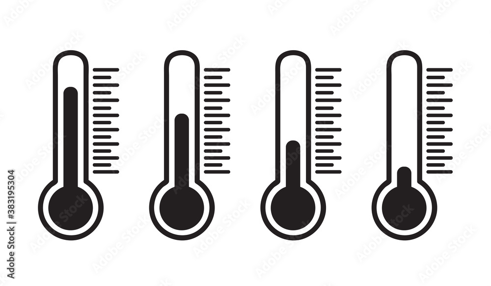 Weather Sign. Temperature icon set. Temperature Scale Symbol. Warm cold ...