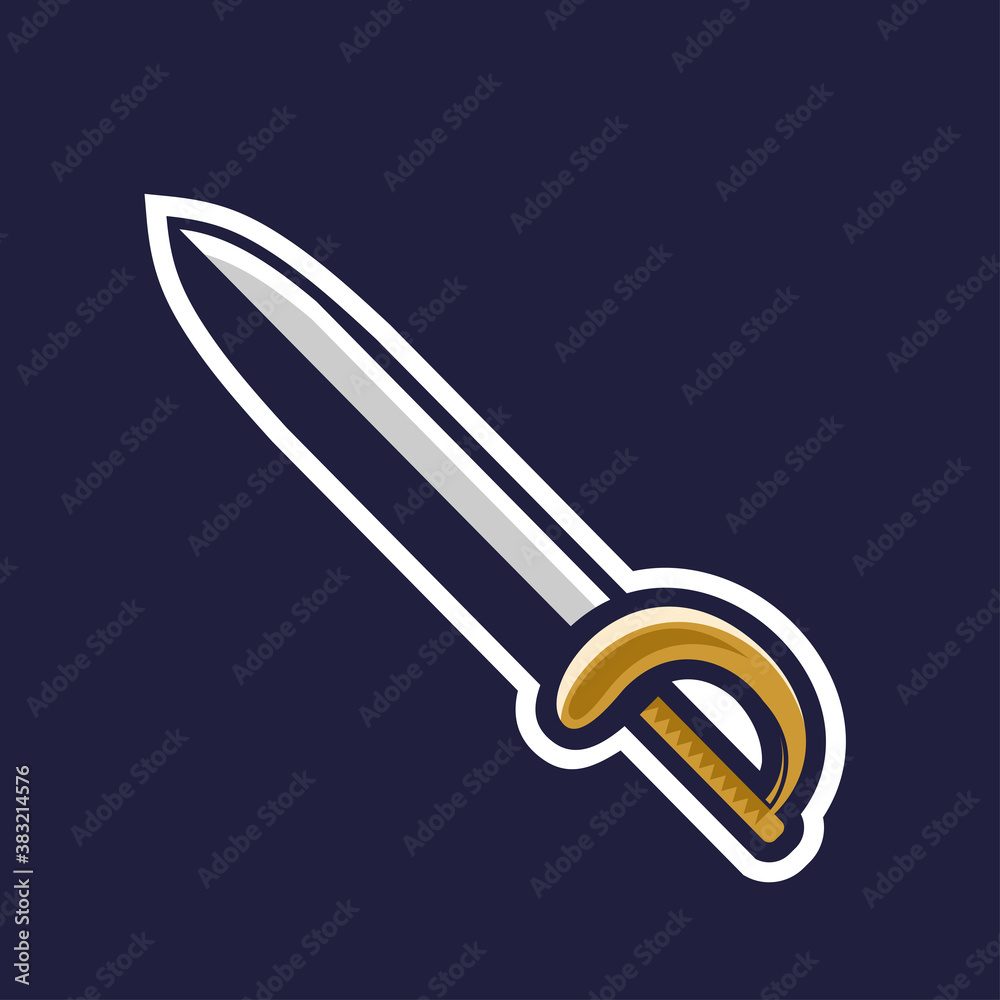 Simple illustration of rapier sword vector illustration Stock Vector ...