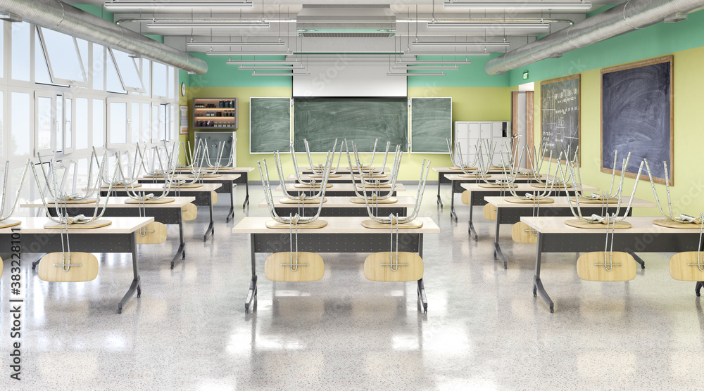 Modern High School Classroom