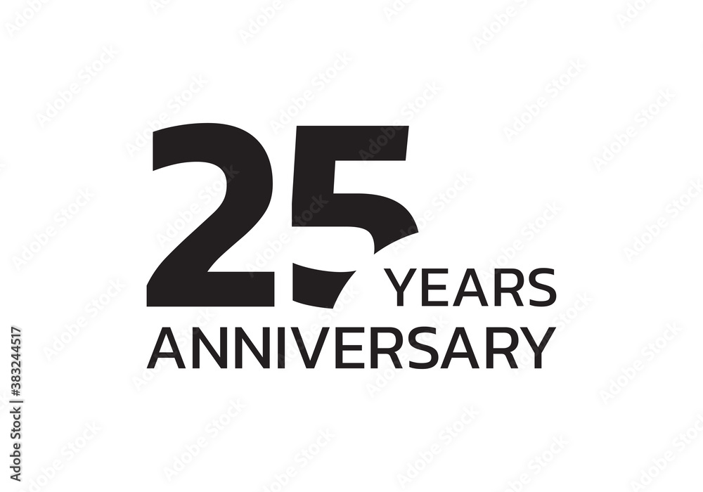 25th anniversary logo. 25 years celebrating icon or badge. Vector ...