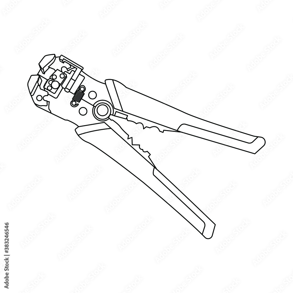 wire stripper icon outline. wire stripper logo. An illustration of wire ...