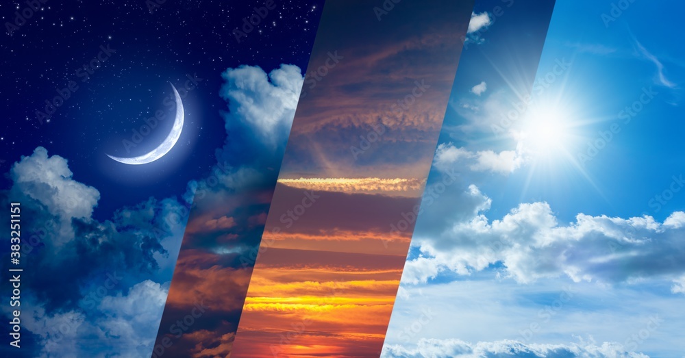 Opposites in nature: day and night, light and darkness, sun and moon ...