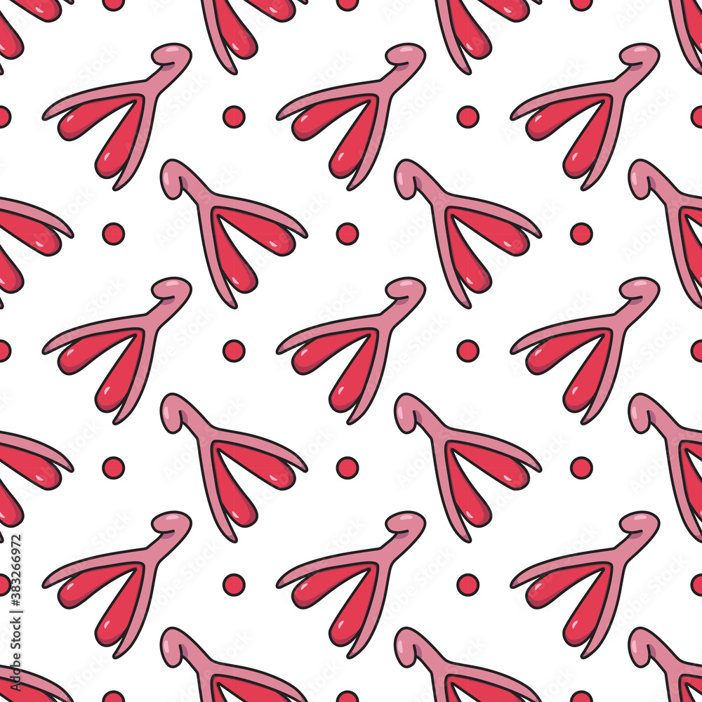 Vettoriale Stock Vector Graphics Of Seamless Pattern Art Illustration Of Female Reproductive
