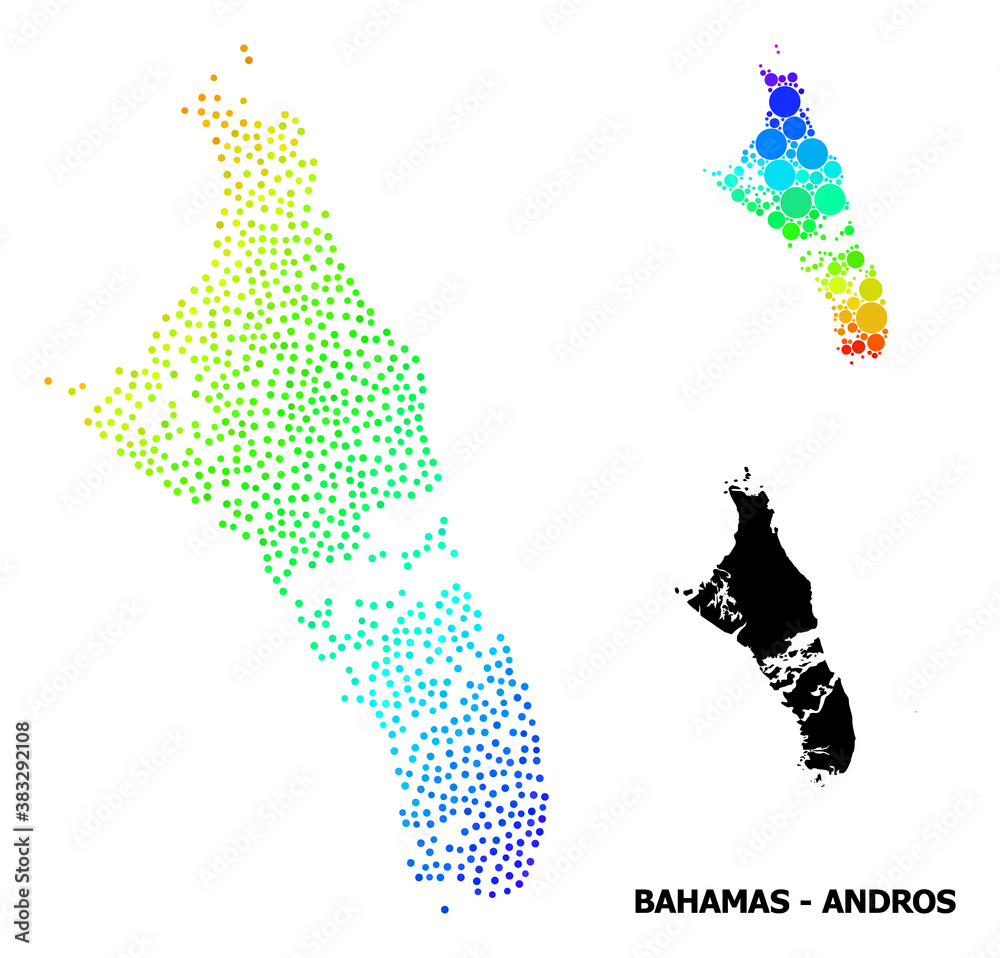 Mesh polygonal and solid map of Bahamas - Andros Island. Vector ...