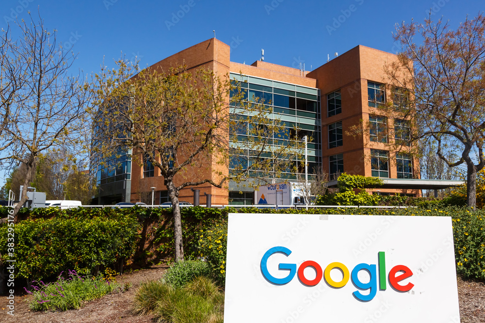 Google headquarter headquarters HQ Googleplex Mountain View Stock Photo ...