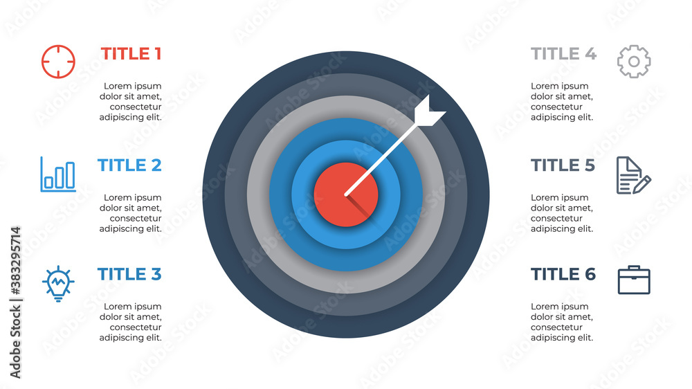 infographic element layout template with target and arrow concept ...