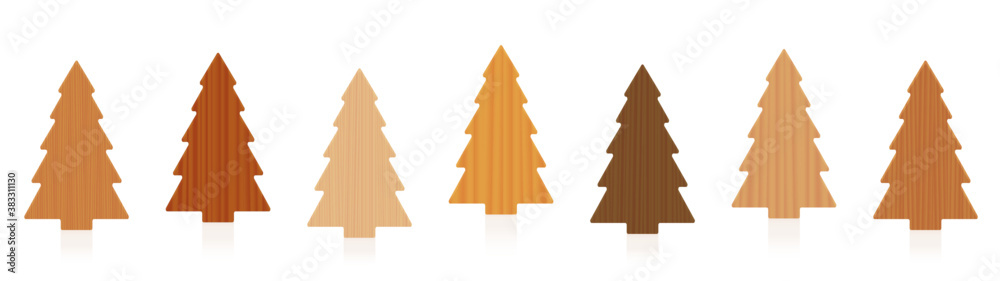 Wooden deco tree set - different textures from various trees - simple ...