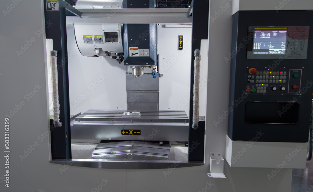 High precision CNC machining center. Industrial metalwork machinery ...
