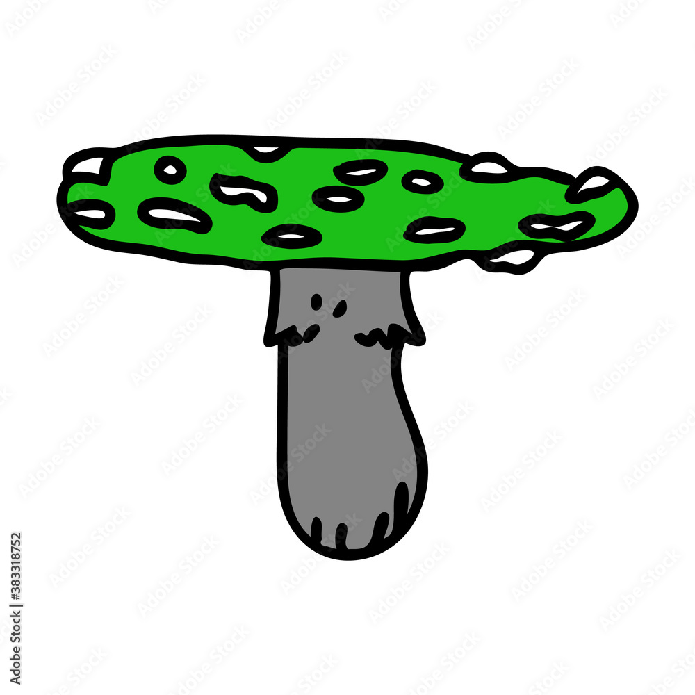 Punk rock fly agaric fungi mushroom vector illustration. Simple ...