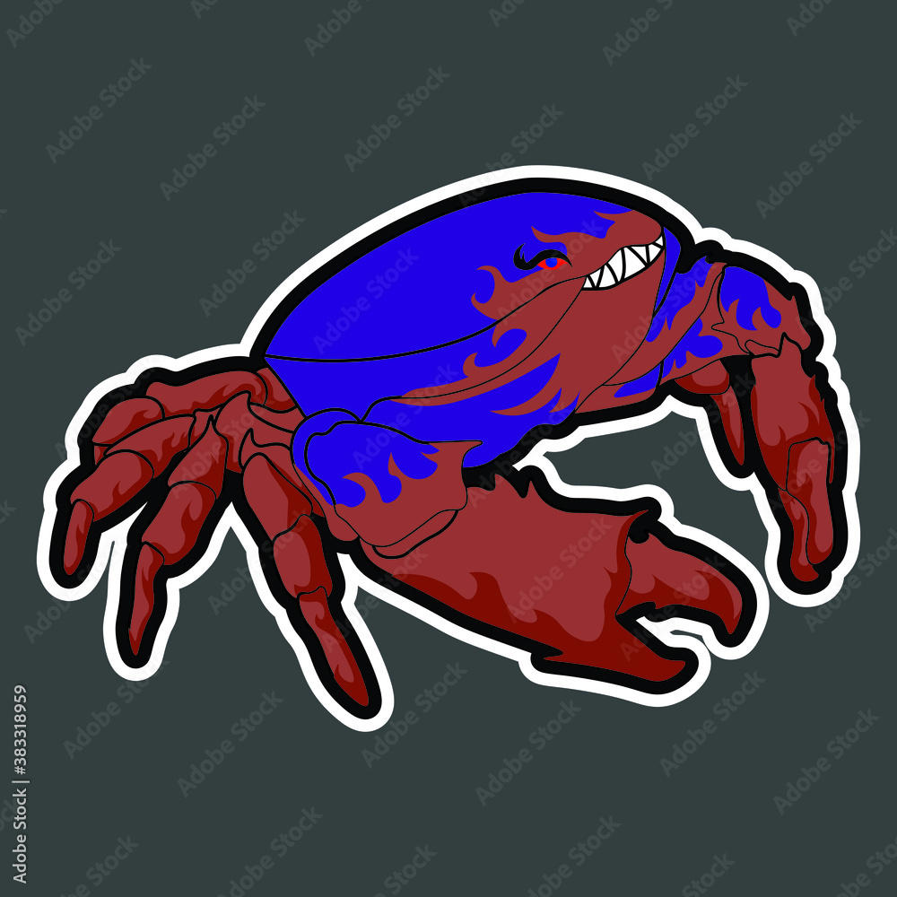 This evil crab is a high-resolution logo mascot. With the design of a ...