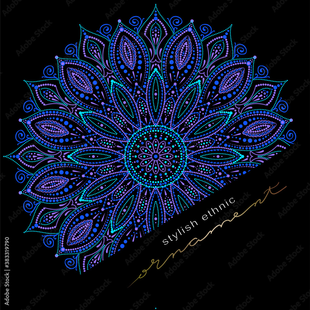 Dot mandala for acrylic painting. Spot painting point to point ...