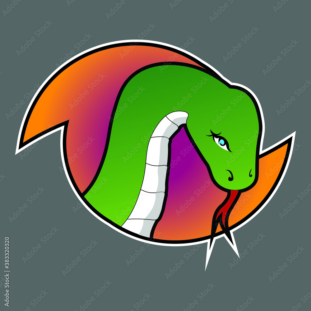 Grafika wektorowa Stock: This green snake is a high-resolution logo ...